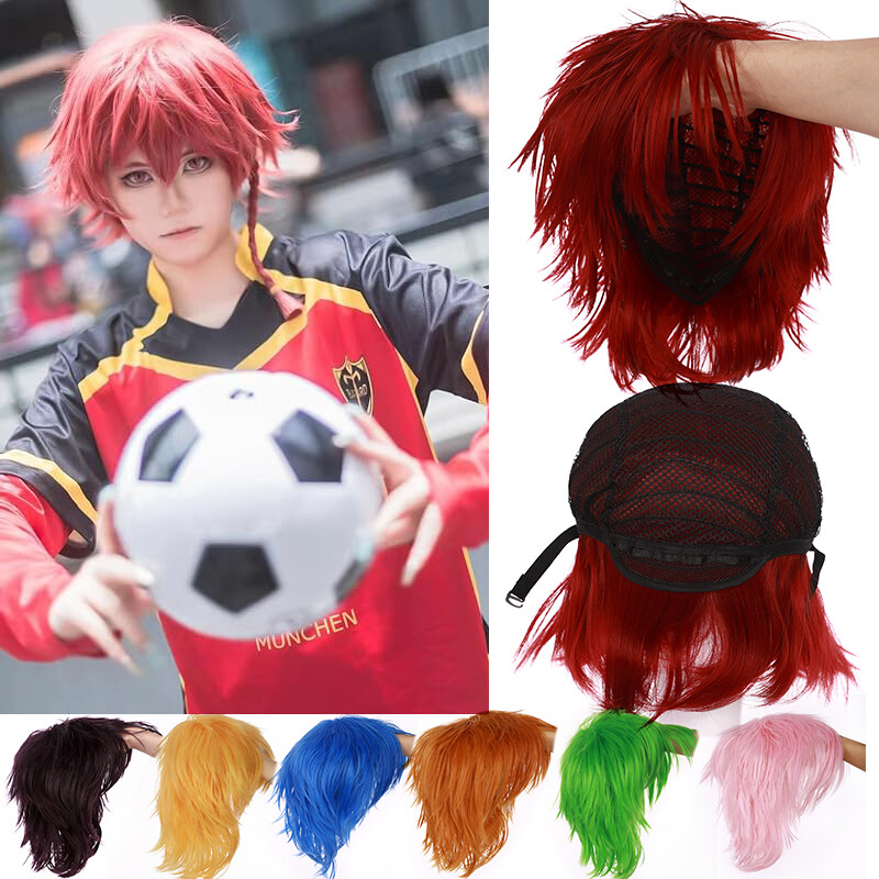 Handsome Men Wig Short Hair Wig Natural Cosplay Straight Curly Party ...