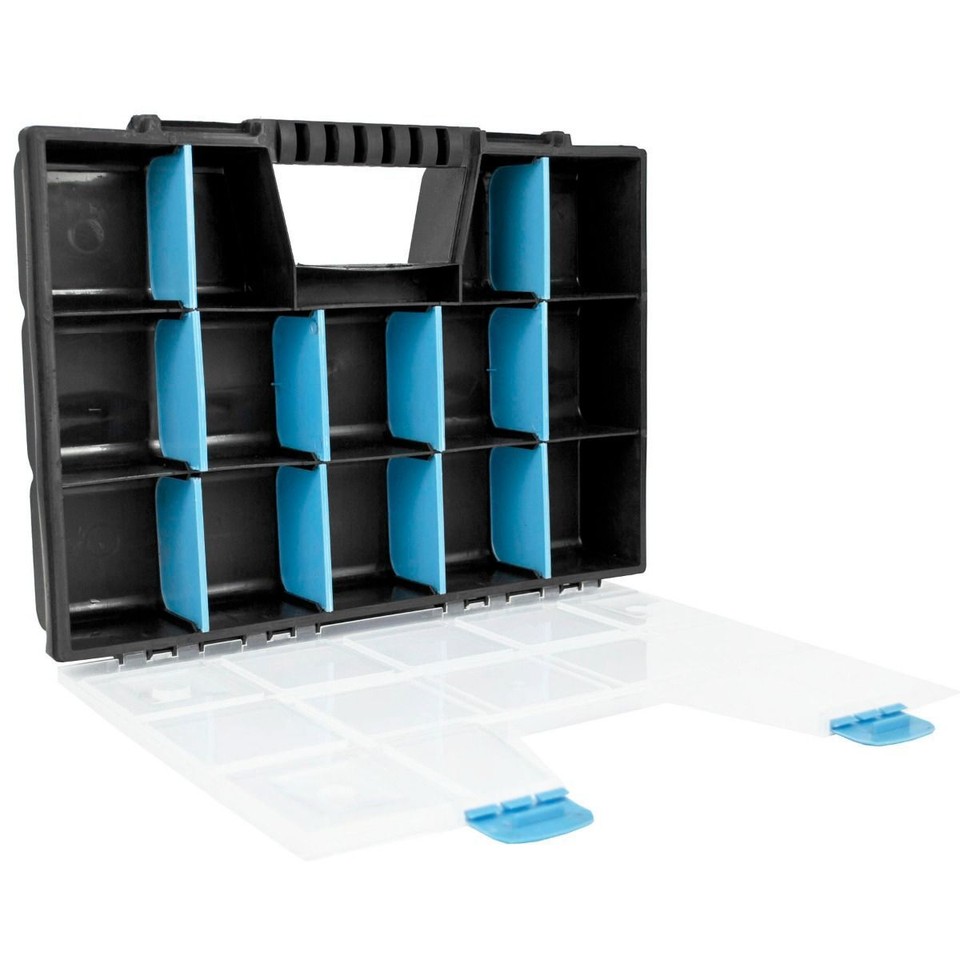 Large DIY Storage Organiser Carry Case 12 Compartment Separator Divider ...