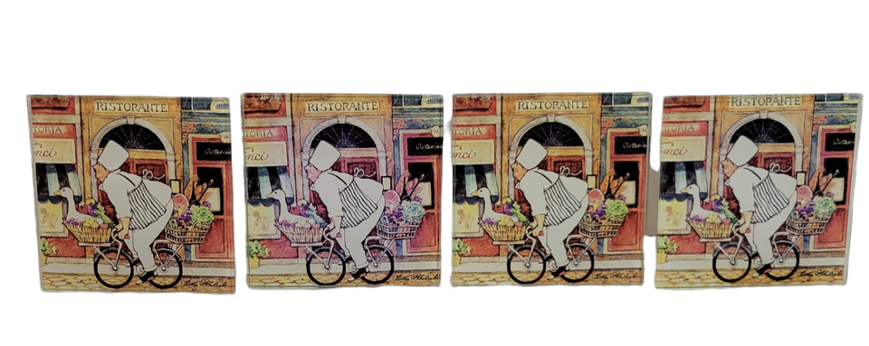 Counter Art Coasters Chef & Goose Glass Collectible No Scratch No Skid ...