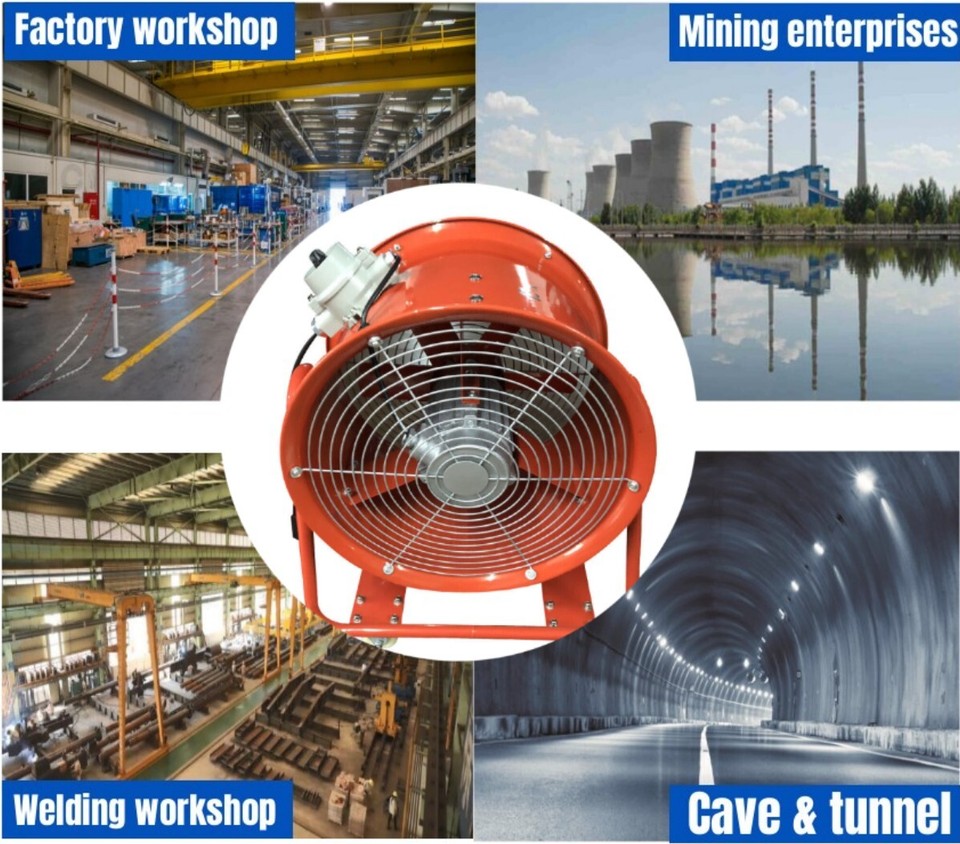 18" Axial Fan Explosion Proof Extractor for Spray Booth Paint Fumes ...