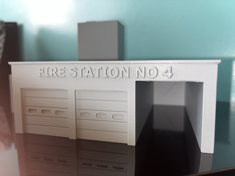 HO Scale Fire Station Model Kit 3D Printed Building Fire Department ...