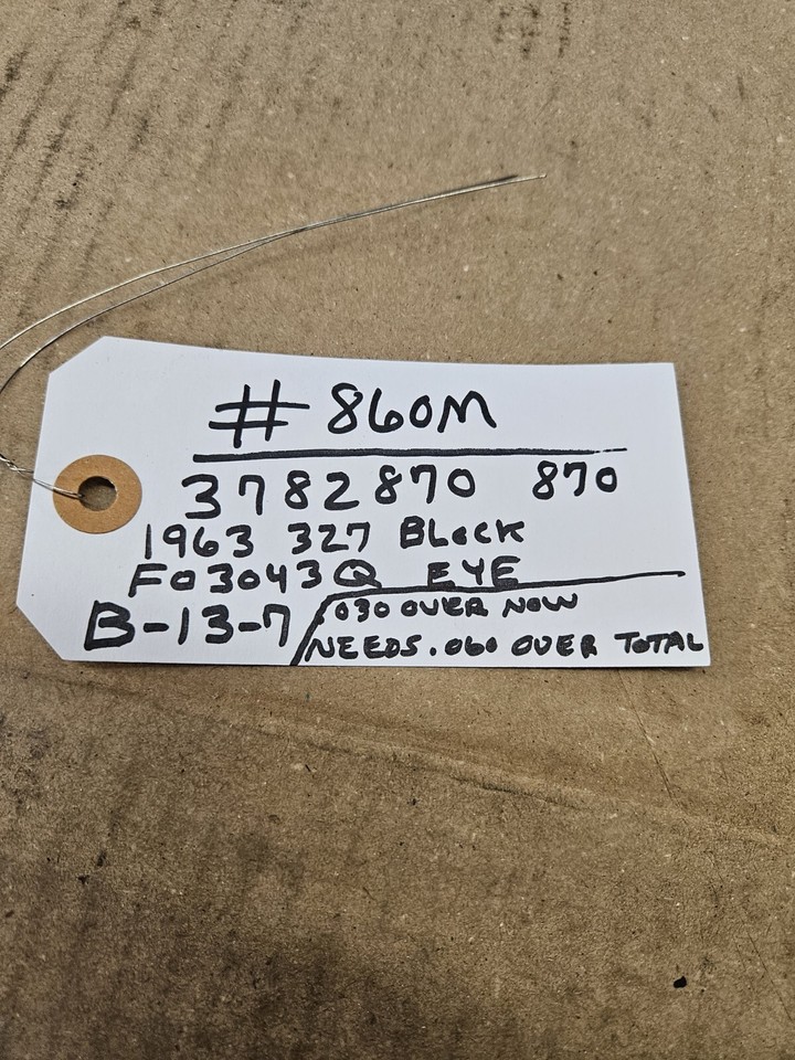 1963 Corvette SBC Small Block Chevy 327 Engine Block 3782870 A-21-3 ...