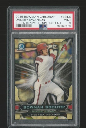 2015 Bowman Chrome Draft Dansby Swanson Diamondbacks Superfractor 1/1 ...