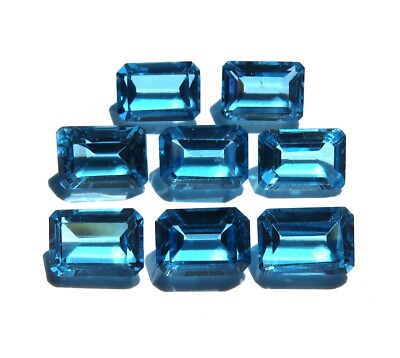Topazio Blu Svizzera - Smeraldo - 8pcs - 9.80Cts - Crimpare | eBay