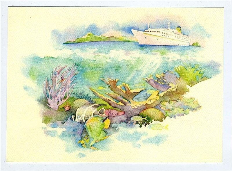 Costa Cruise Line Postcard Fish & Coral Reef Costa Riviera Carla Costa ...