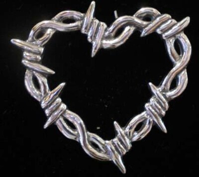Heart Barbed Wire Sterling Silver Christmas Ornament by Hand & Hammer 2 ...