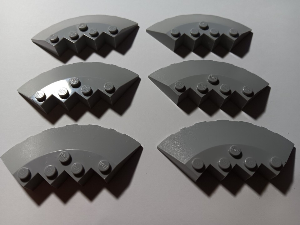 LEGO LOT 6 LIGHT BLUISH GRAY ROUND CORNER 6X6 SLOPE 33° EDGE FACET ...