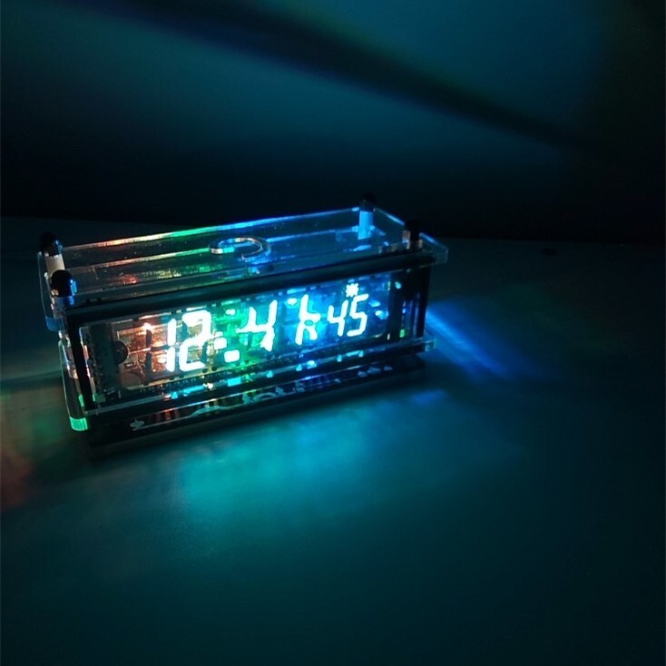 Vintage VFD Tube Clock Transparent Screen Display w/ RGB Colorful ...