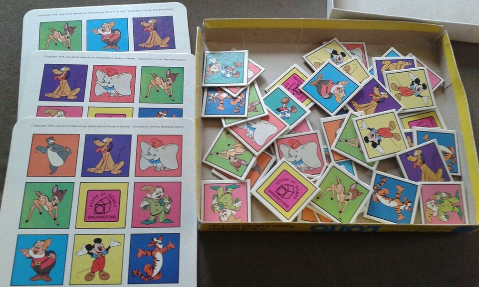 Vintage Disney Games ~Dominoes~Lotto~1978 Waddingtons House of Games ...