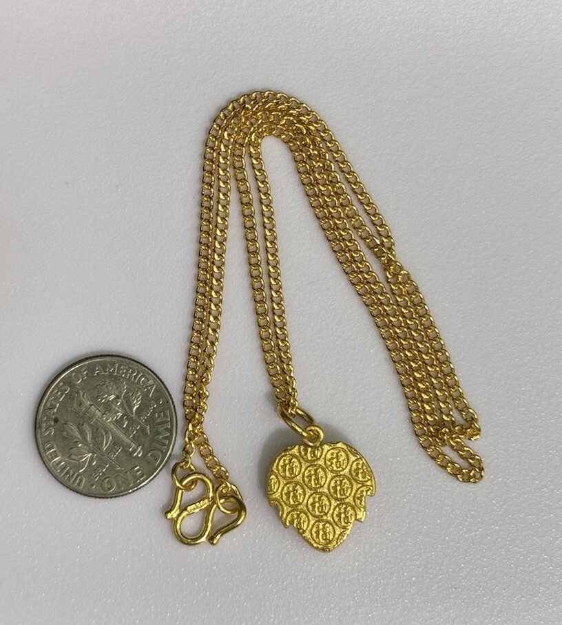 24k Solid Gold Small Link Chain Necklace & Flower Pendant 9.78 Grams | eBay