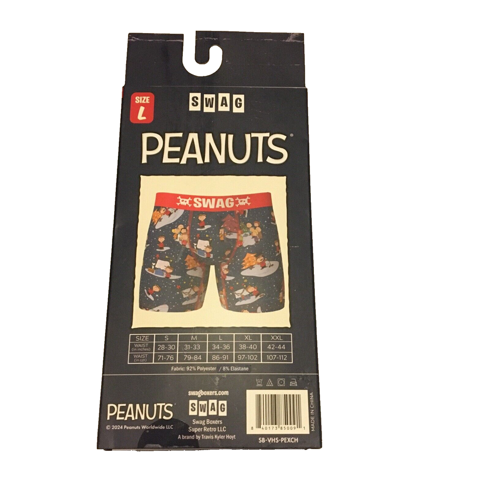 PEANUTS A Charlie Brown Christmas VHS 1 Pair Boxer Briefs Men's Size L ...