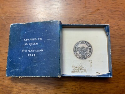 WWII 1944 6th Sixth War Loan $1000 Club Boxed & Named Sterling Coin ...