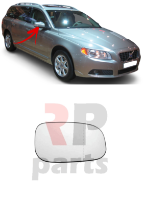 FOR VOLVO V70 2007 - 2011 NEW WING MIRROR GLASS HEATED SMALL VERSION ...