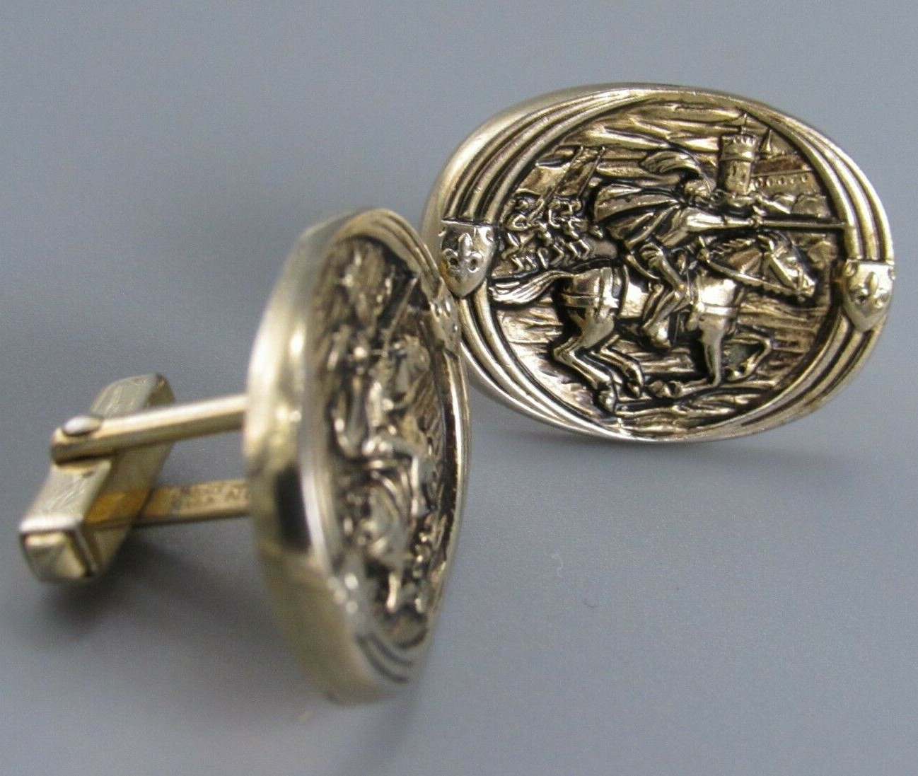 Mens Vintage JOUSTING KNIGHT ON HORSE CUFFLINKS Costu… - Gem