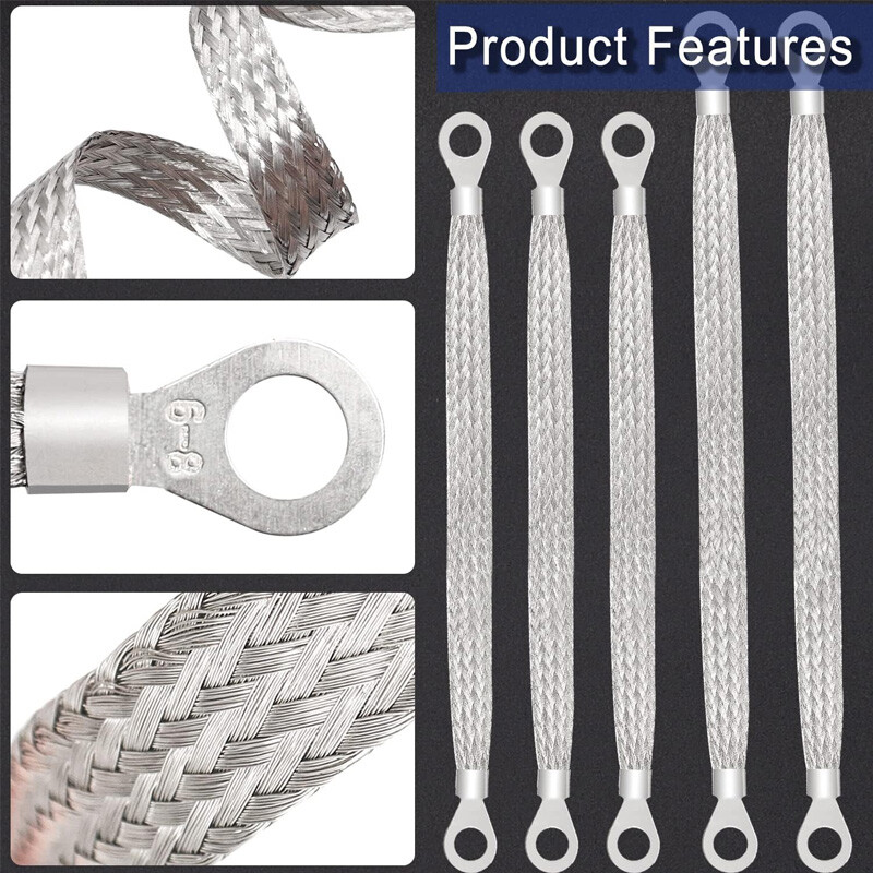 5× Universal Automotive Ground Strap Tinned Copper Car Engine Ground ...