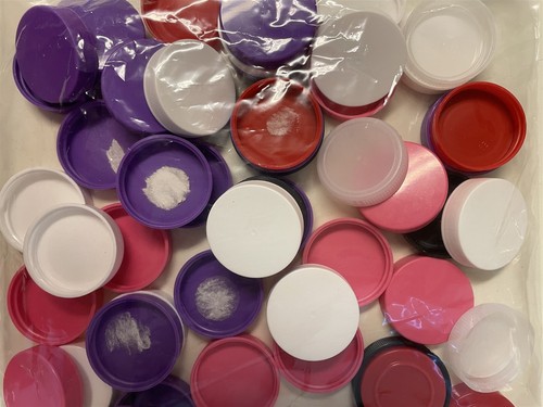 60 Plus Plastic Lids for Arts & Crafts Projects - Purple White Pink Red ...