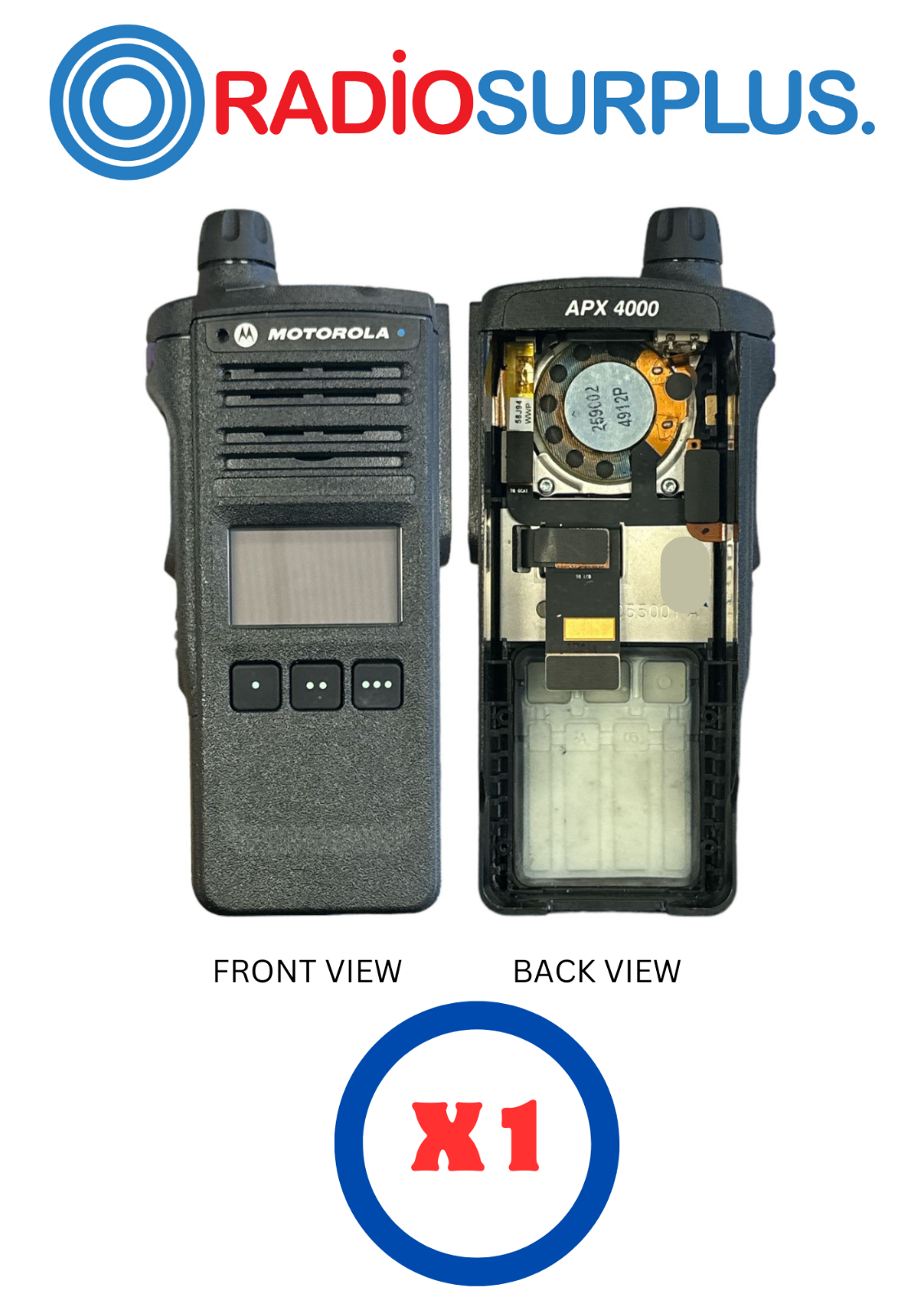 1 x Motorola Original APX2000/4000 M1.5 1-knob Complete Housing ...
