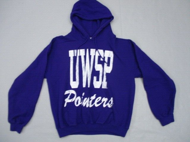 UWSP Stevens Point Pointers Mens Hoodie Sz M Purple Hooded Sweatshirt ...