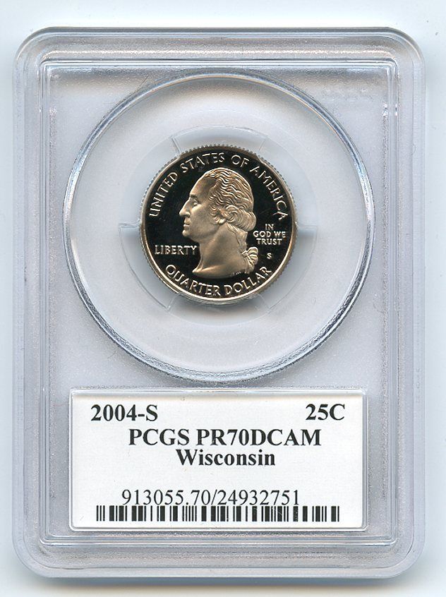 2004 S 25C Clad Wisconsin Quarter PCGS PR70DCAM | eBay