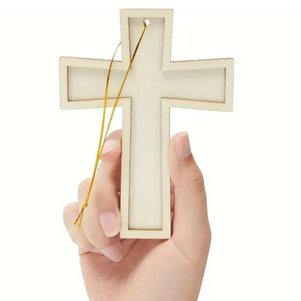 12 Pcs Decorative Cutout Unfinished Wood Crosses for Centerpieces ...