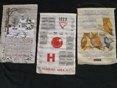 Vintage Cloth Calendars - Lot of 3 - 1979 - 1982 Kitchen - Tea Towel ...