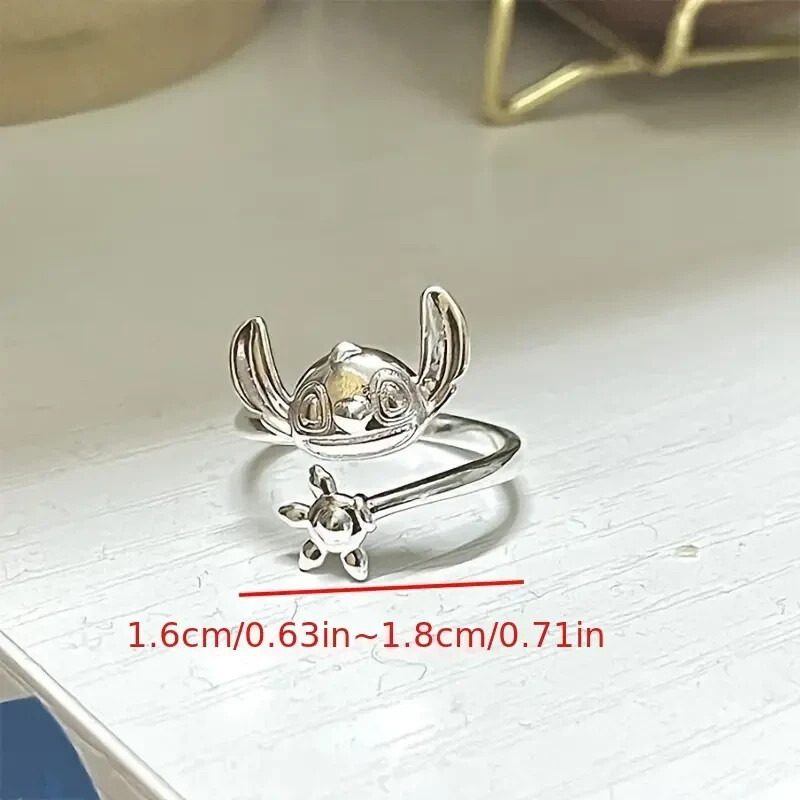Stitch Disney Ring Fashion Jewelry Silver Plated Adjustable-Makes a ...