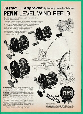 Penn Reels The Fighting Reel For Fighting Fish Vintage Print Ad 1976 | eBay
