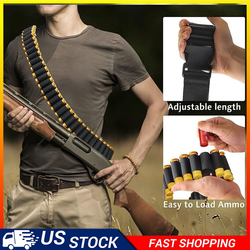 Tactical 27 Rounds 12 & 20GA Shotgun Shell Bandolier Ammo Belts Holder ...