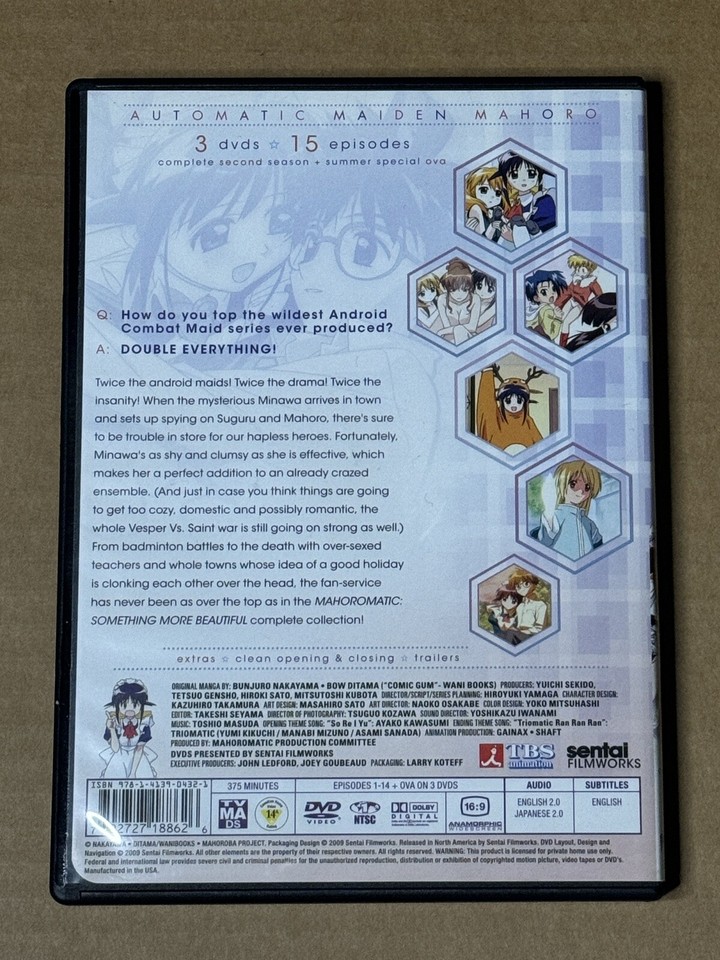 Mahoromatic 2: Something More Beautiful - Collection (DVD, 2009, 3-Disc ...