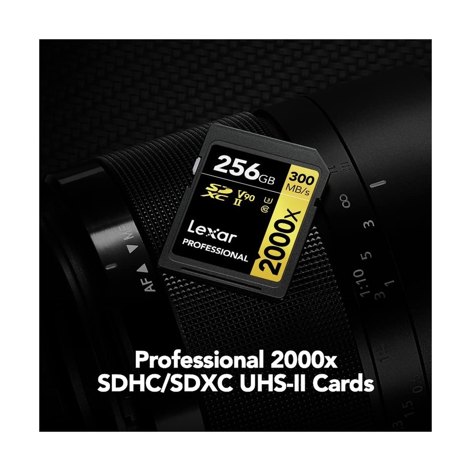 Lexar Professional 2000x 128GB SDXC UHS-II Card, Up To 300MB/s Read ...