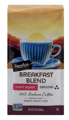 Signature SELECT Coffee Ground Light Roast Breakfast Blend - 12 Oz | eBay