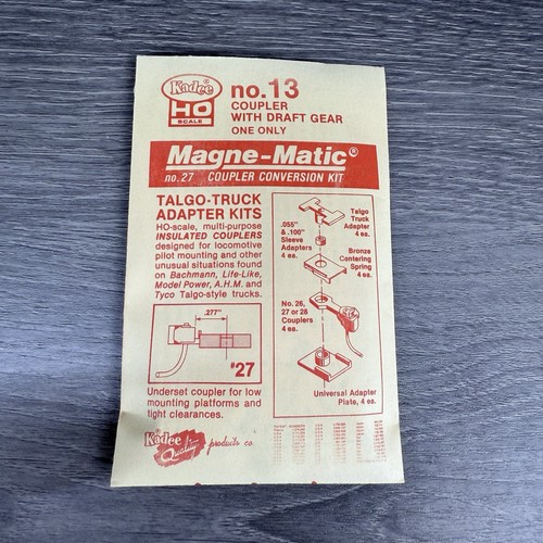 HO Scale Kadee 13 Magne-Matic #27 Coupler Conversion Kit w/ Adaptor New ...