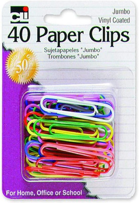 Paper Clips Jumbo Gem Vinyl Coated Assorted Colors 40-Pack (80050) | eBay