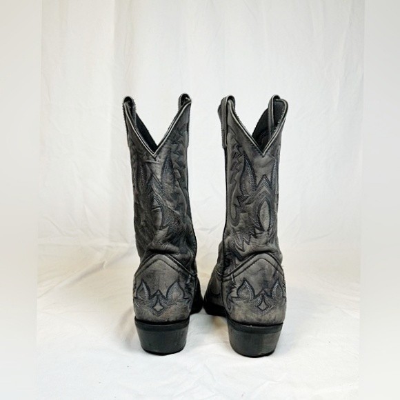 Laredo Mens Garrett Black Distressed Leather Snip Toe Cowboy Western ...