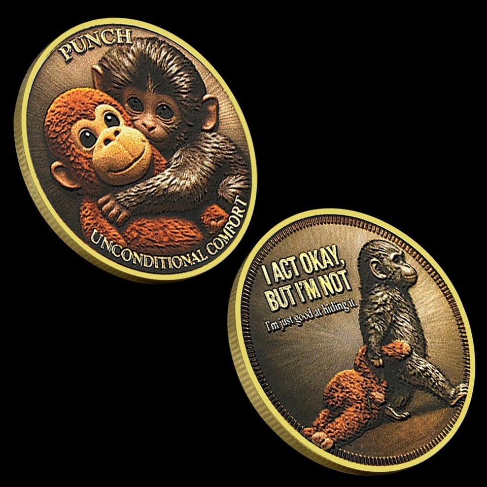 Funny Monkey Gedenkmünze Emotional Support Geschenk Sammlerstück Coin ...