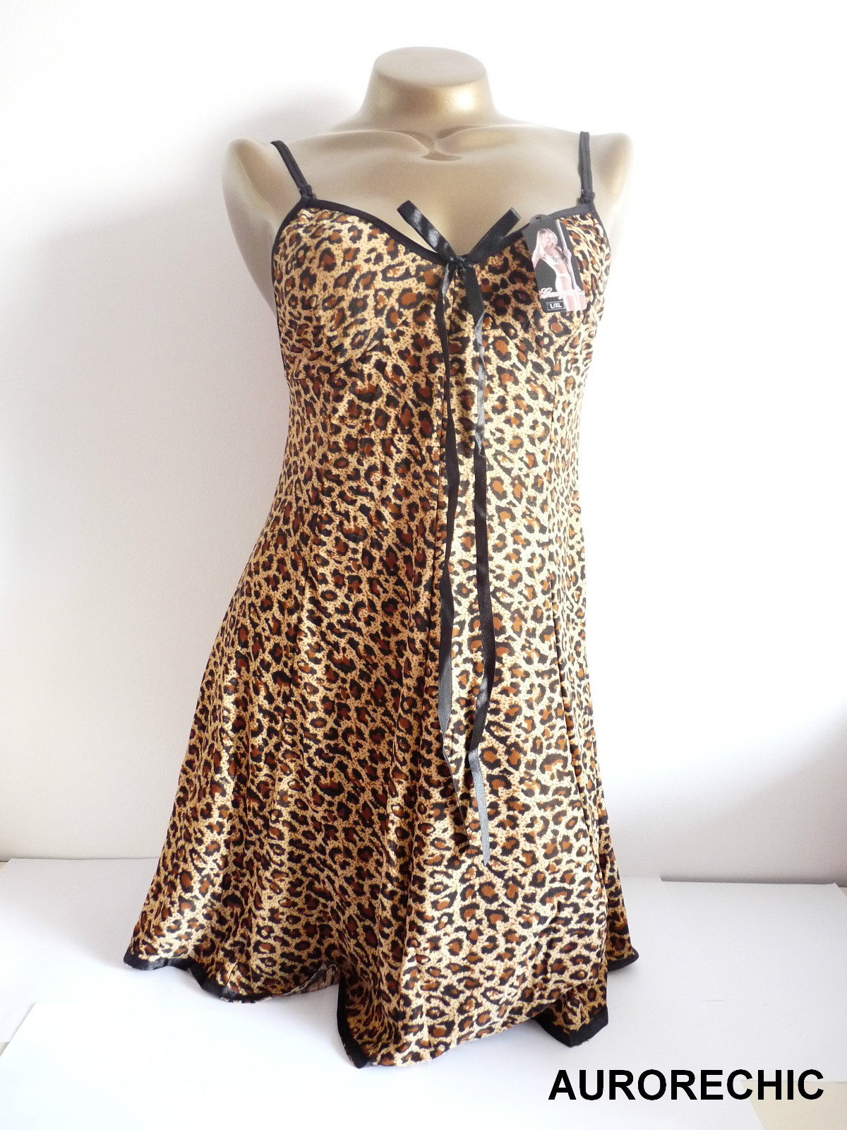 ENSEMBLE NUISETTE ET STRING PANTHERE MARRON,ROUGE OU GRIS | eBay