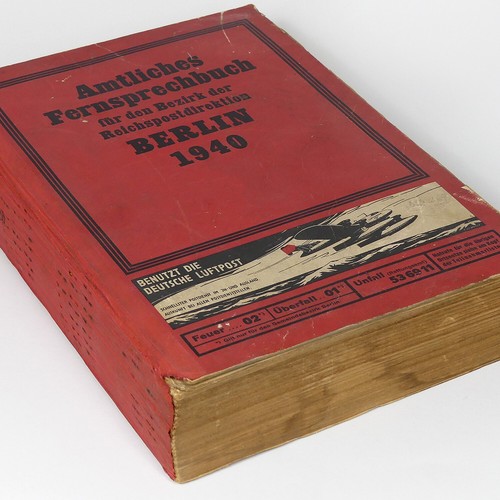 German BERLIN Phone Book 1940 WW2 Address Telephone Vintage Directory ...