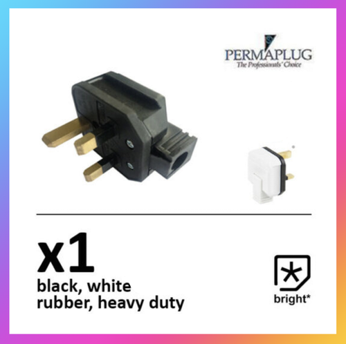 13 Amp Permaplug Rubber Plug 13A Heavy Duty 3pin Black Orange White | eBay