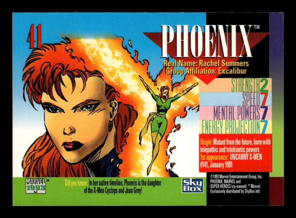 1993 SkyBox Marvel Universe Phoenix #41 (A) | eBay