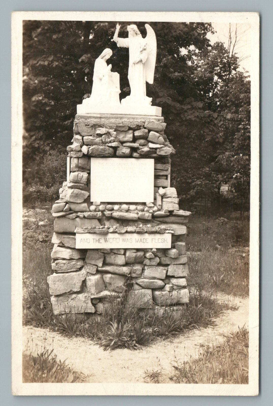 “The Word Was Made Flesh” RPPC Vintage Christian Religious Monument ...
