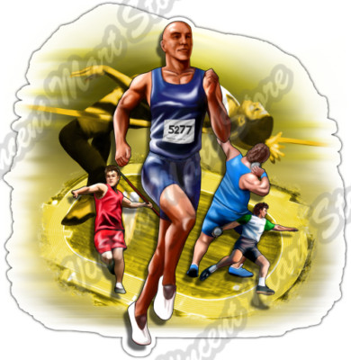 Track Field Athletic Sport Run Runner Car Bumper Vinyl Sticker Decal 4. ...
