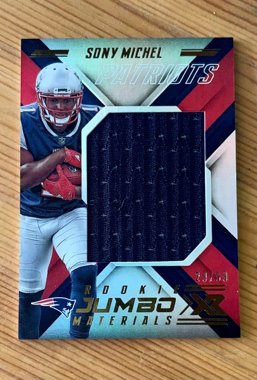 2018 Panini XR Sony Michel Rookie Jumbo Materials Patriots 29/99 | eBay