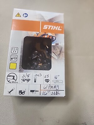 STIHL 61 PMM3 55 .043" Gauge 3/8" Pitch 16" Chainsaw Chain (3610-005 ...