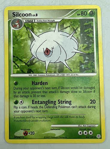 Pokemon Card Silcoon LV.8 Diamond & Pearl 63/130 EXCELLENT Non Holo ...