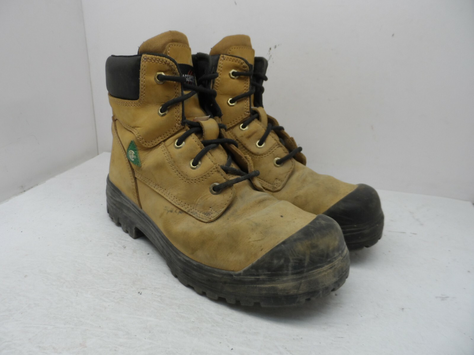AGGRESSOR Men's 6'' Lynx II Steel Toe Steel Plate Work Boots Tan Size ...