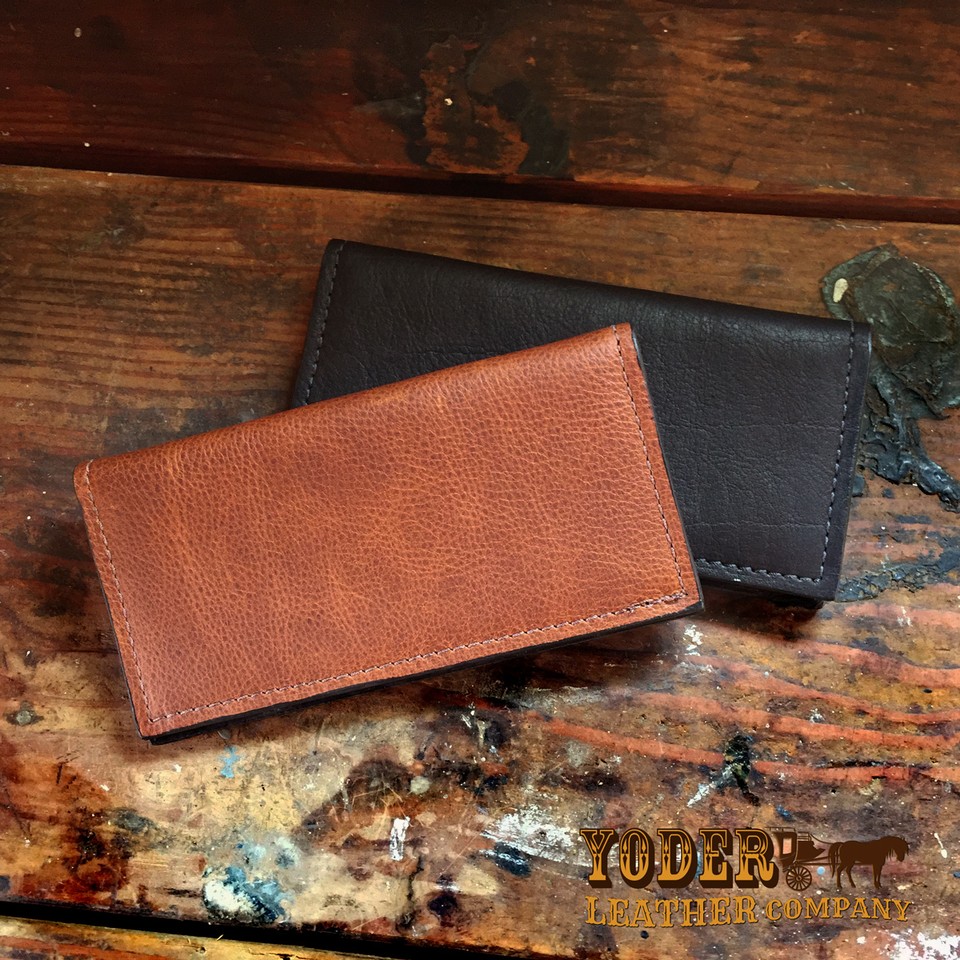 Handmade Amish Leather Checkbook Cover comes in Brown or Black | eBay