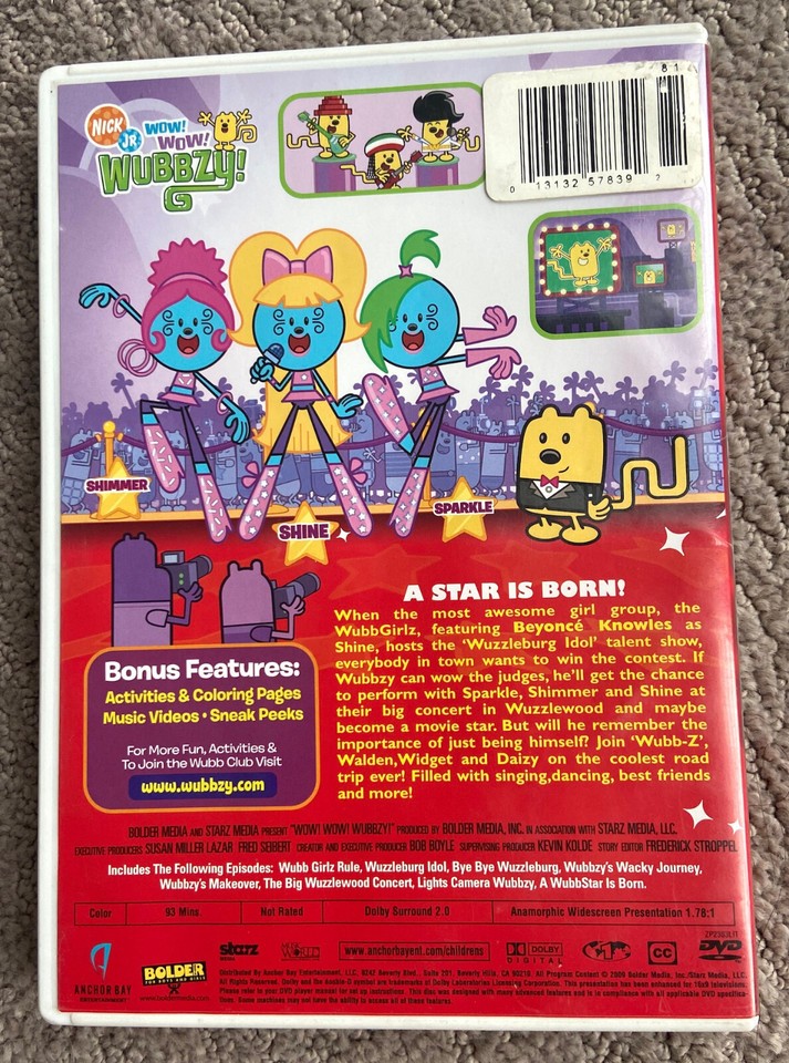 Wow! Wow! Wubbzy!: Wubb Idol - feat BEYONCE as Shine (DVD, NICK JR) w ...