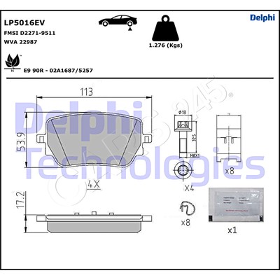 DELPHI Disc Brake Pad Set For MERCEDES Eqa Eqb 21- 0004201706 | eBay