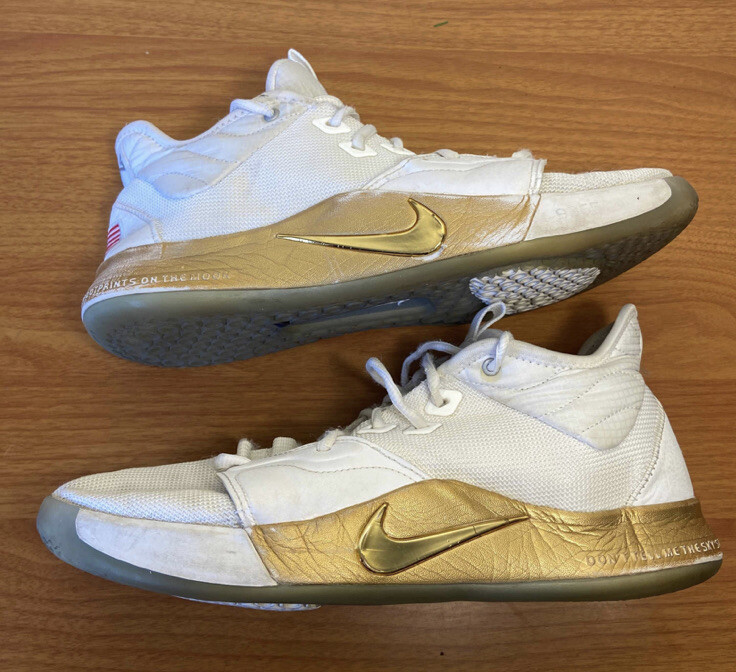 Nike PG 3 NASA Apollo Missions White Gold Size 11 Sneakers CI2666-100 ...