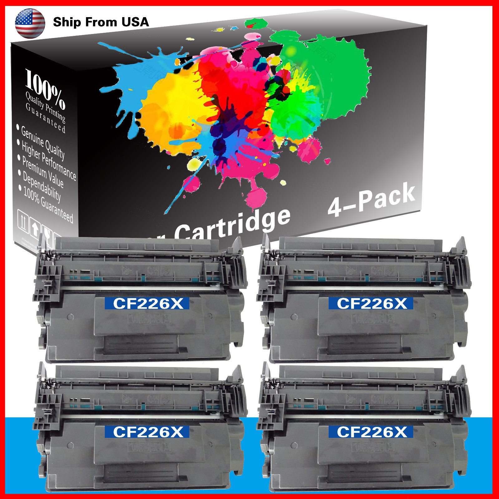 4PK 226X CF226X Toner Cartridge 26X for pro M402dn M402dw M402dne M402d ...